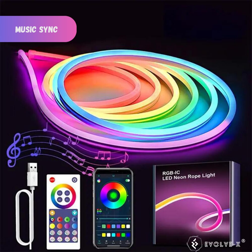 Banda Led Neon Rgbic Inteligenta Evolve X® Evoluxe 5 Metri Exterior