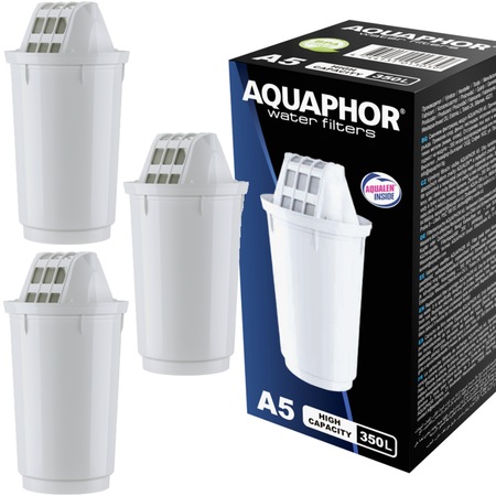Set 3 cartuse filtrante, Aquaphor, A5, 350 l, Alb - eMAG.ro