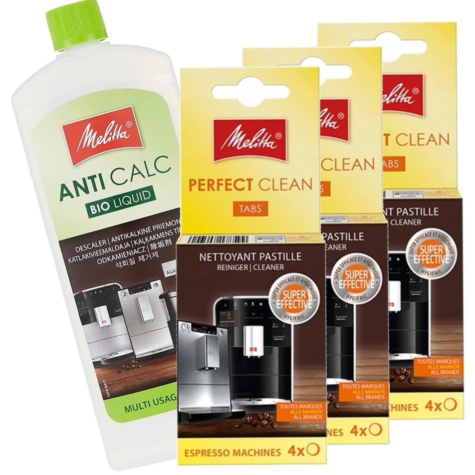 Kit detartrant Anti Calc Bio si 12 tablete Perfect Clean, Melitta ...