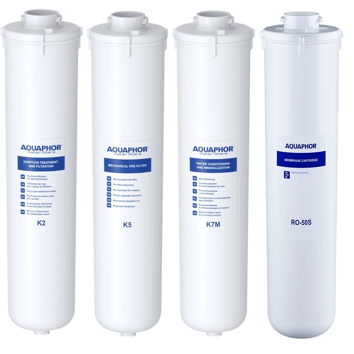 Set 4 cartuse filtrare apa, Aquaphor, K5/K2/K7M/RO50S, Alb - eMAG.ro