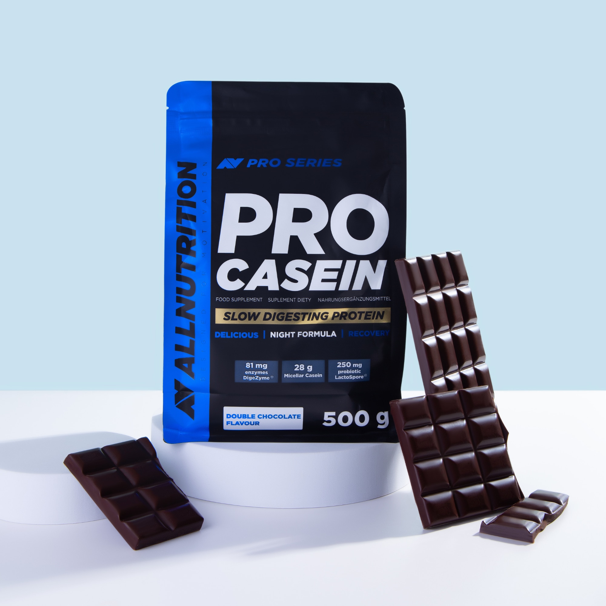 Pudra proteica, ALLNUTRITION, Pro Casein, Ciocolata, 500g - eMAG.ro