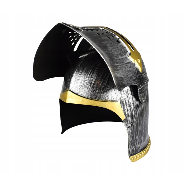 Casca de cavaler, Plastic, 25x21x21cm, 4 ani+, Argintiu/Auriu - eMAG.ro