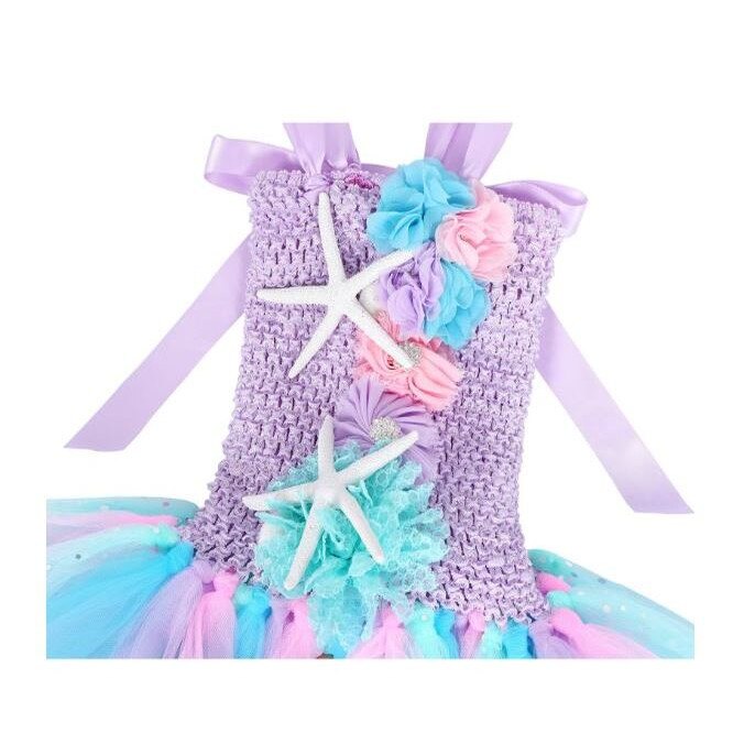 Rochie Printesa Sirena Ariel THK, curcubeu - 7-8 ani - eMAG.ro