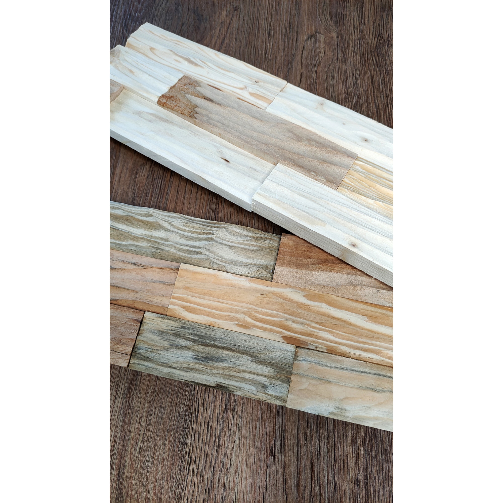 Set 16 decoratiuni de perete, Lemn, 50 x 12 cm, Lemn Natural - eMAG.ro