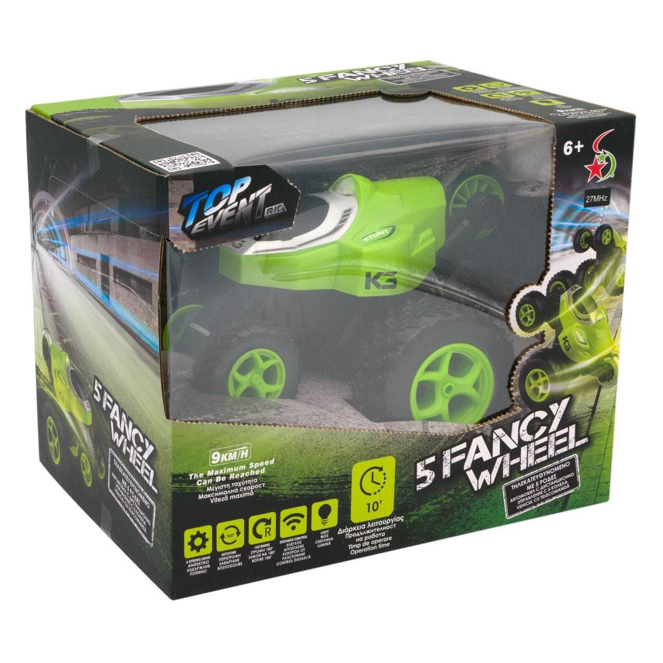 Masina RC 5-Fancy Wheel Verde 27 MHz, 29x21x23 cm - eMAG.ro
