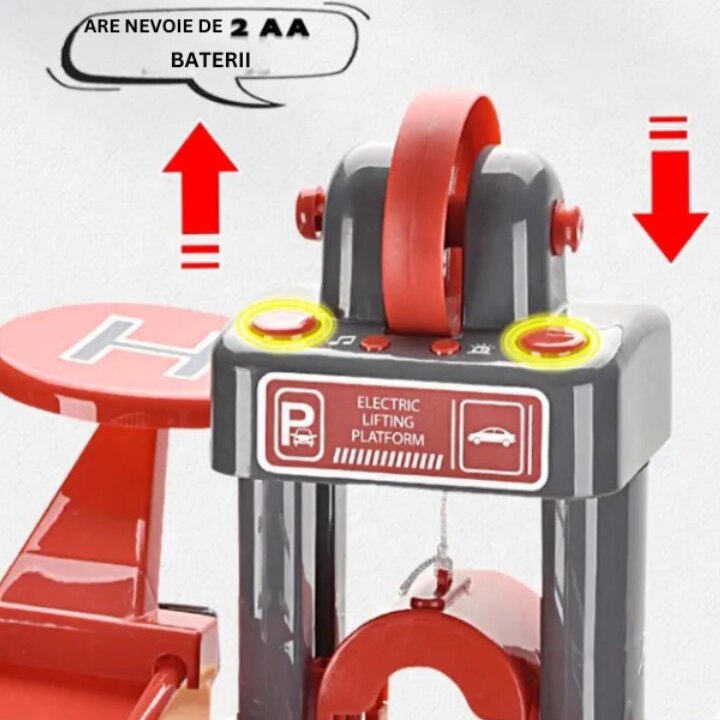 Garaj auto copii 4 niveluri cu lift electric, piste si masini de ...