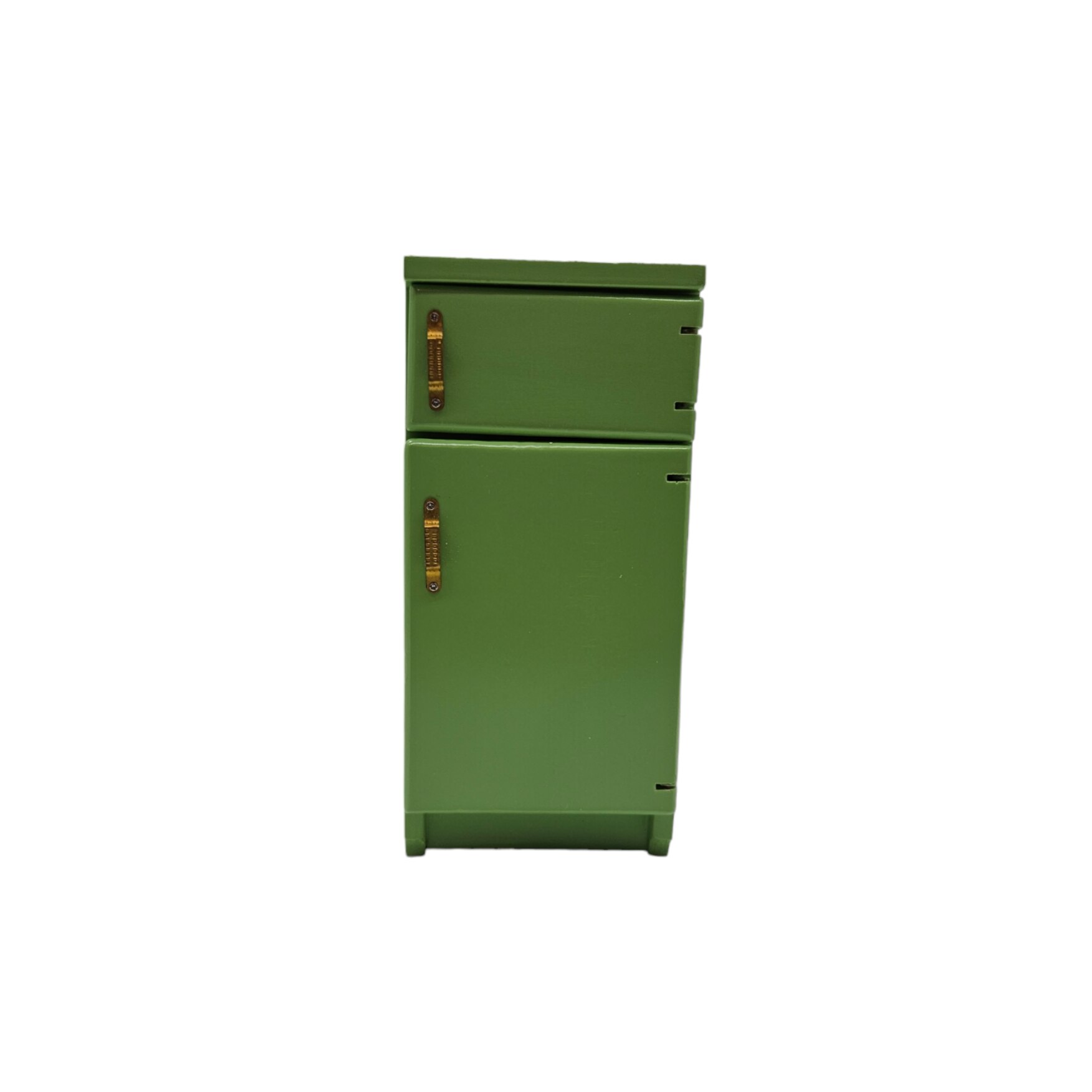 Mobilier casuta papusilor, Frigider, Lemn, Verde, scara 1:12 - eMAG.ro