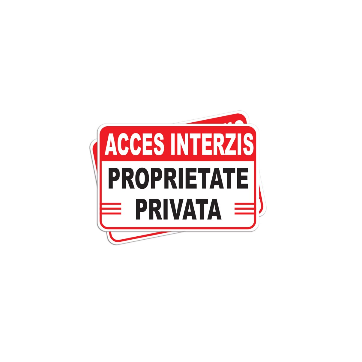 Set 2 indicatoare Acces Interzis Proprietate Privata, placa PVC 2mm ...