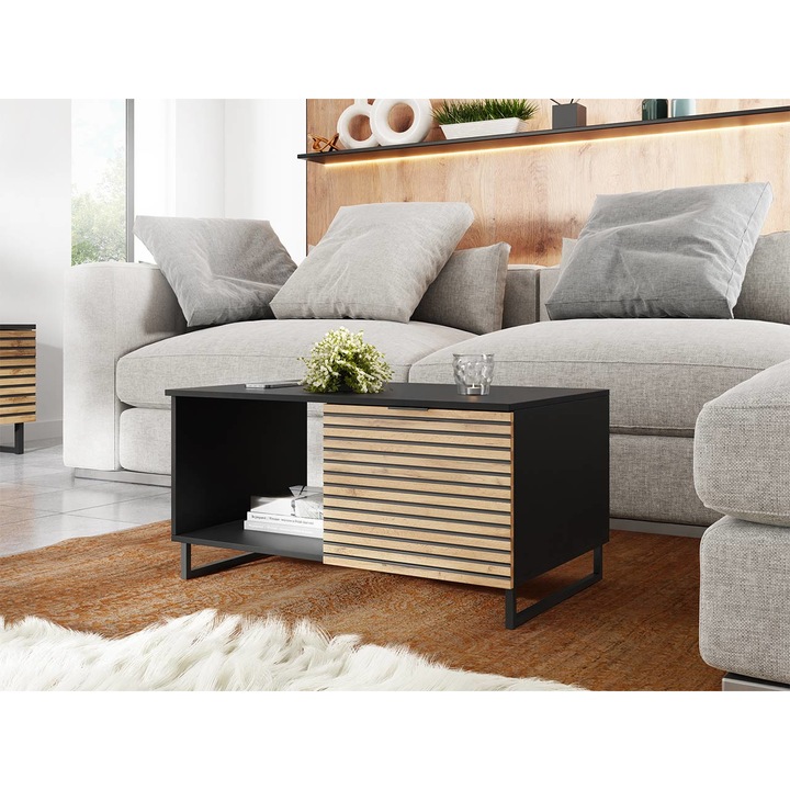 Masuta pentru cafea 100 Surezi, Mirjan24, 100x50x60 cm, grafit / wotan ...