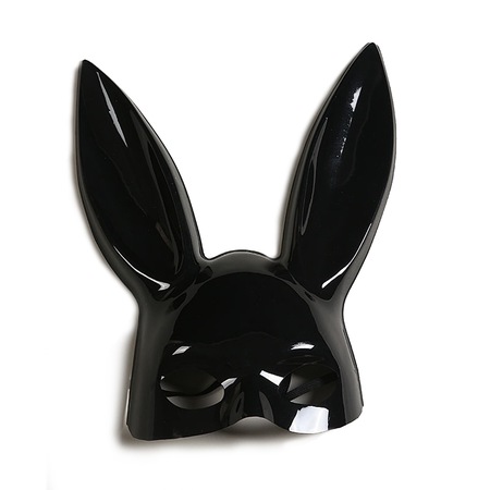 Masca Iepure Halloween, Urechi Lungi, Negru Stralucitor, Elastic ...