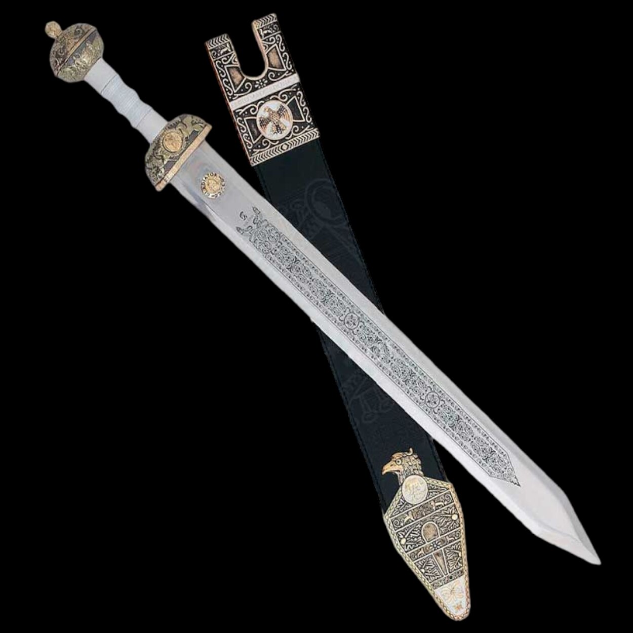 Sabie Gladius Julius Caesar, Gravura, cu Teaca, Decorativa, Otel ...