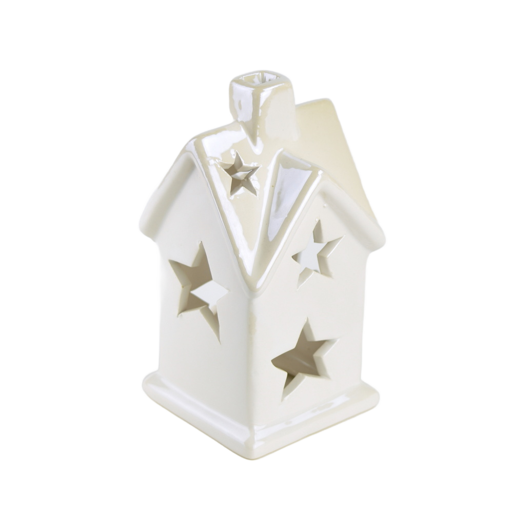 Decoratiune casa mica, iluminare cu led-uri, 12x6 cm, Alb - eMAG.ro