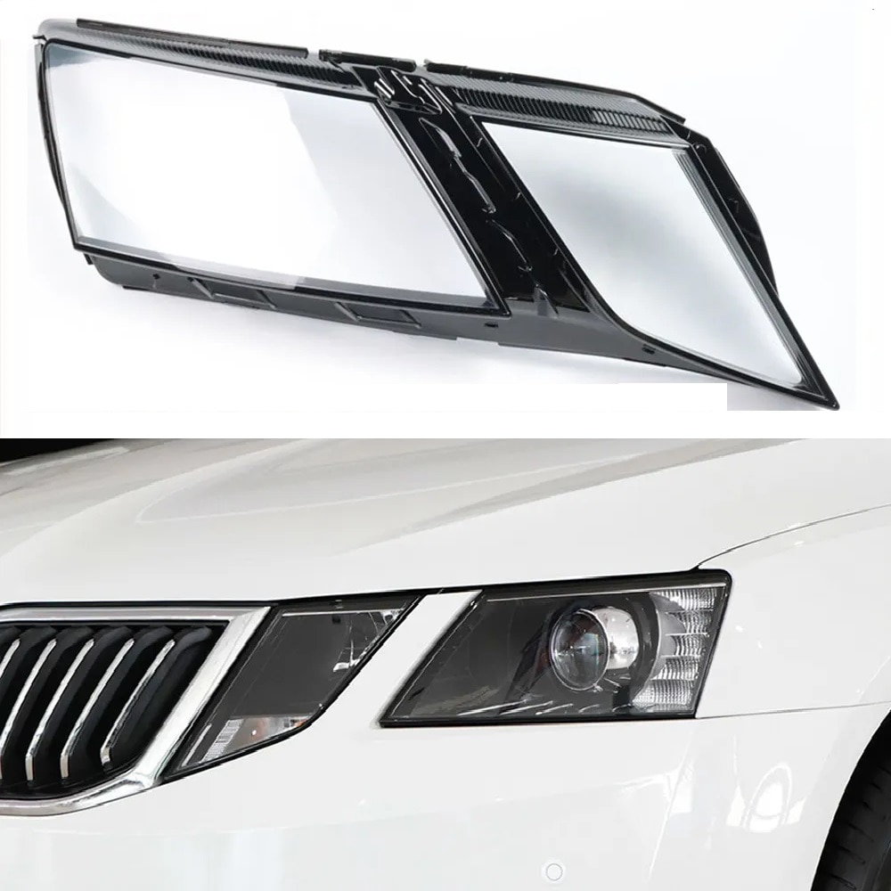 Комплект капаци за фарове за Skoda Octavia A7, модел 2018-2020, стъкло ...