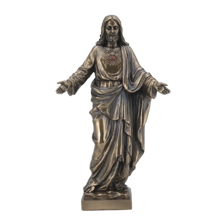 Figurina, Isus cu Bratele Deschise, Rasina Acoperita cu Bronz, 25, 5 cm ...