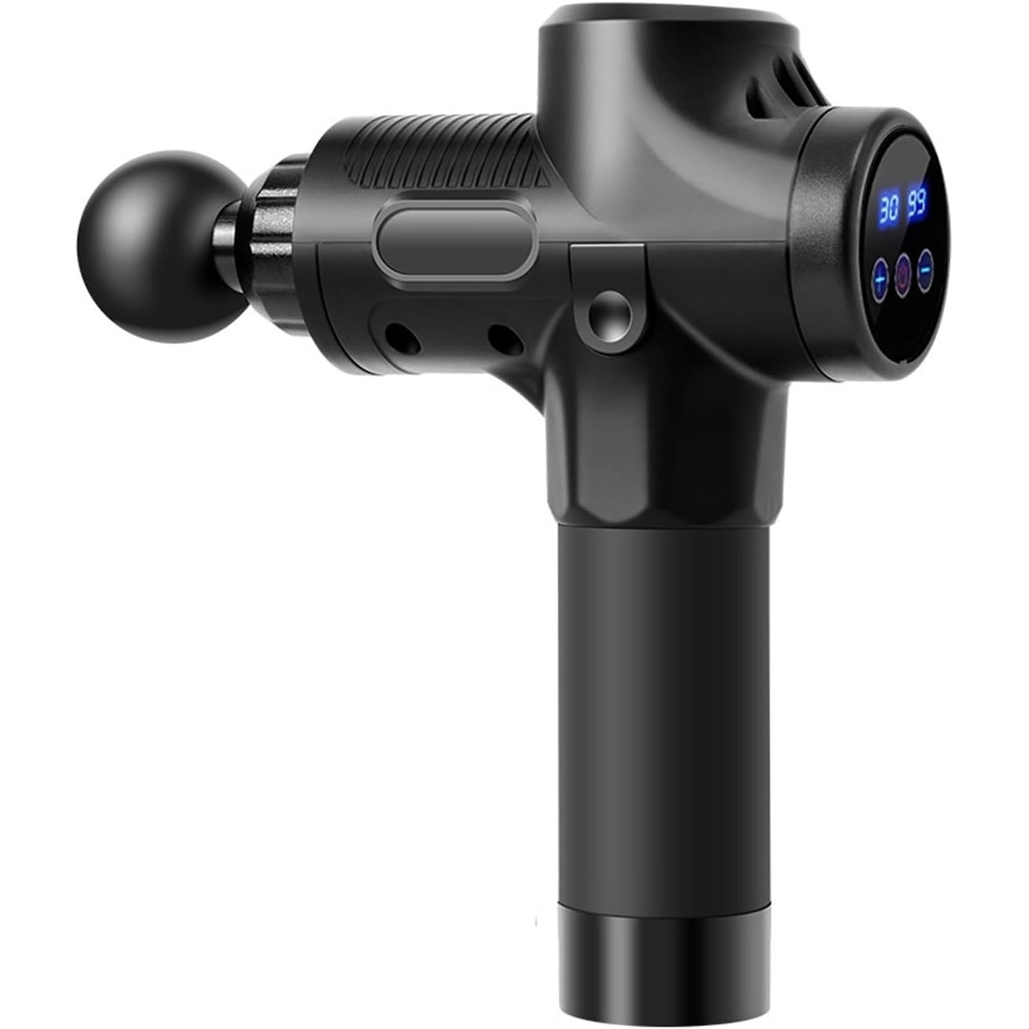 Masszázs pisztoly, LCD képernyő, 99 sebességfokozat, USB töltés, 8 fej ...