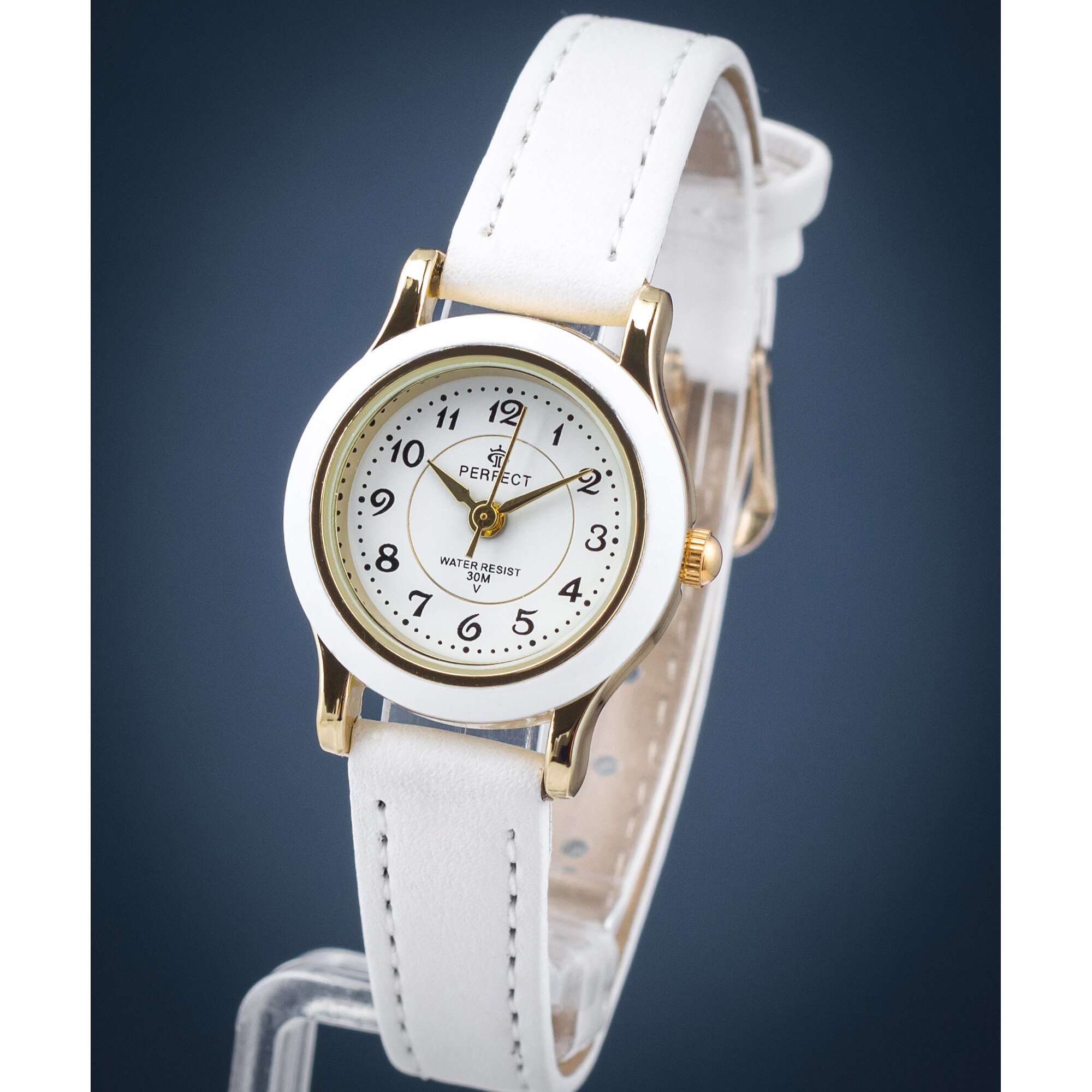 Ceas, Perfect, Classic PF00317, Piele, Alb - eMAG.ro