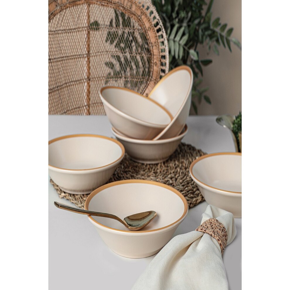 Комплект купи за супа, Keramika, 6 брой, Керамика, Бежово, 18 cm - eMAG.bg