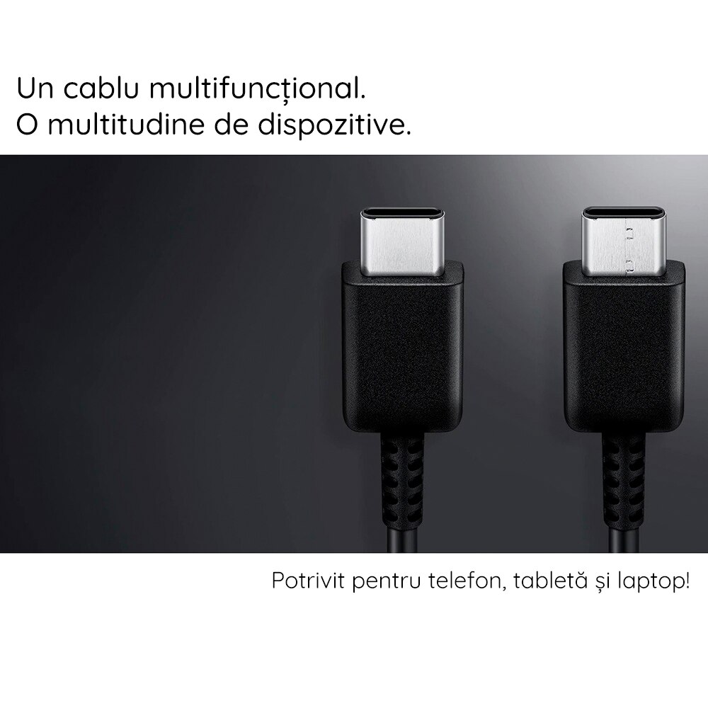 Cablu Incarcare, Transfer Date Type-C la Type-C Fast Charging 3A, 1.8m ...