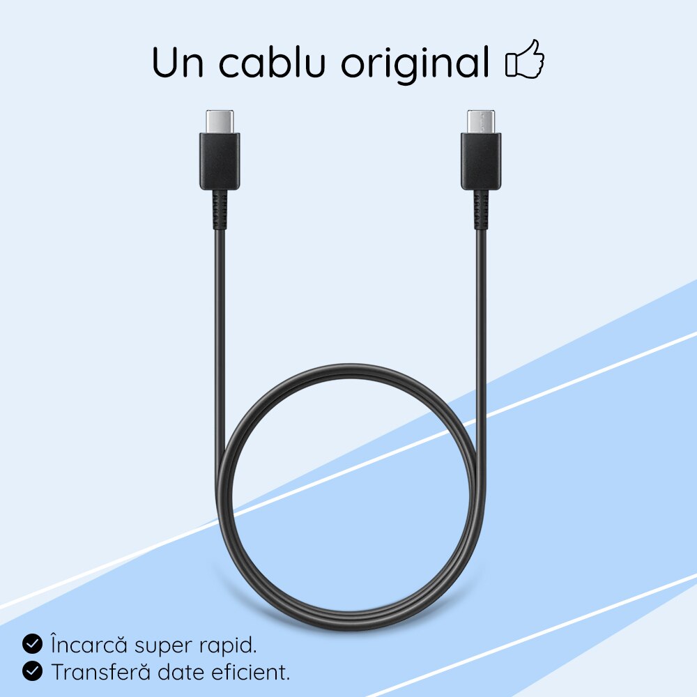 Cablu Incarcare, Transfer Date USB-C la Type-C Fast Charging 3A, 1m ...