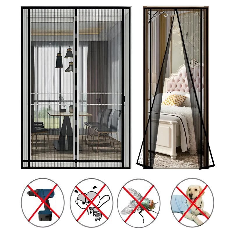 Set 2 x Perdea tip Plasa, Protectie Impotriva Insectelor, Inchidere ...