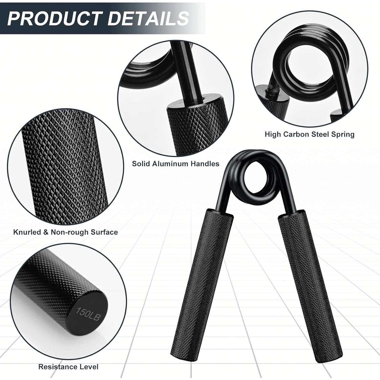 Set 4 flexor pentru fitness, 100LB/150LB/200LB/250LB, pentru ...