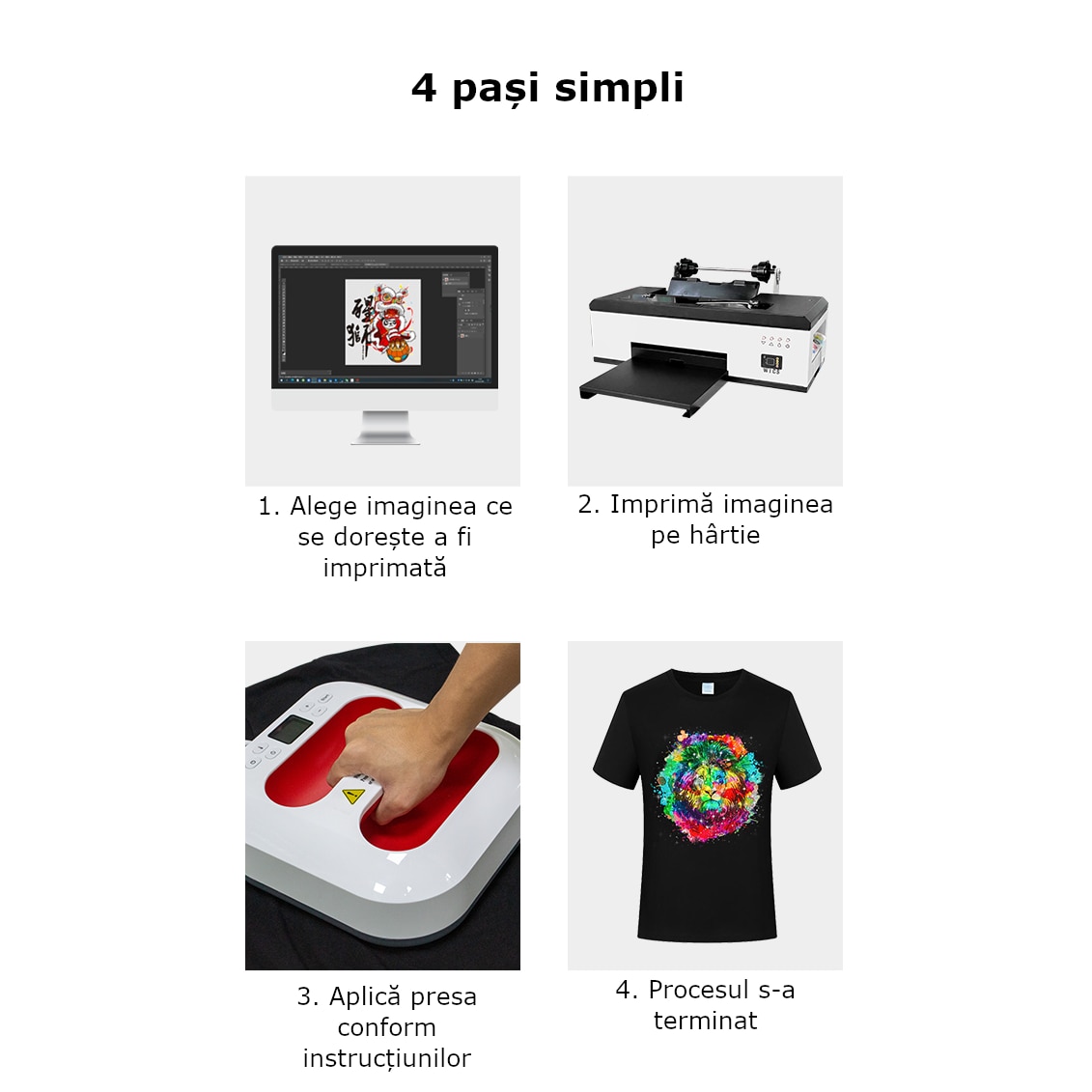 Presa imprimare termica, multifunctionala, portabila, pentru haine ...