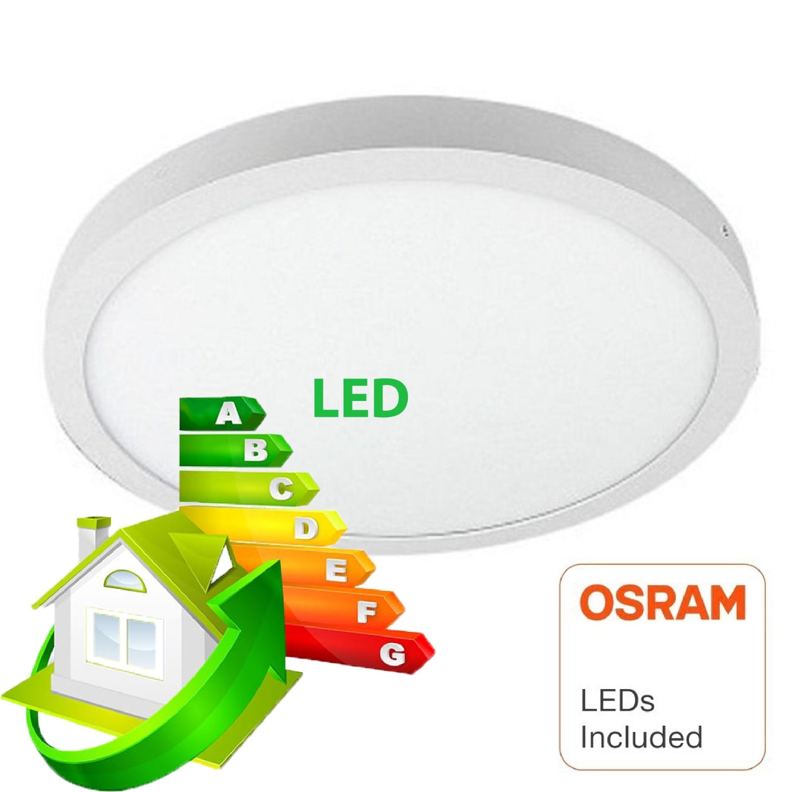 Plafoniera LED OSRAM 30W (300W), Rotund, Aplica pentru Tavan interior ...