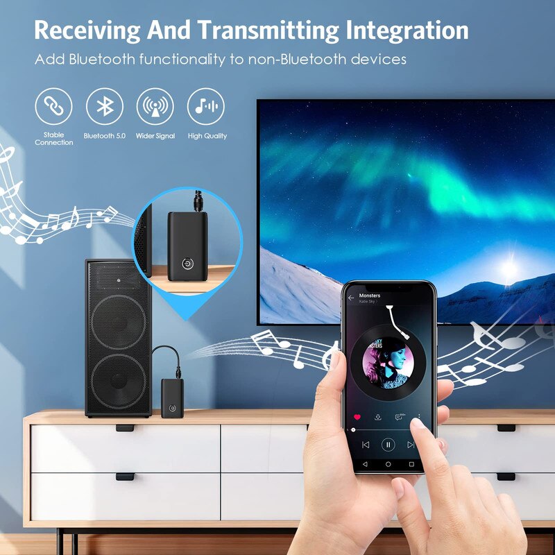 Adaptor Bluetooth 2 in 1, Aisdelu®, Transmitator si Receptor TX/RX, HD ...