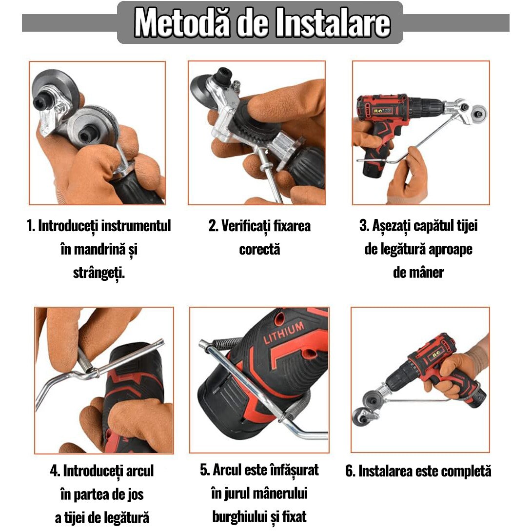 Set adaptor masina de gaurit pentru taiat tabla din otel, aluminiu ...