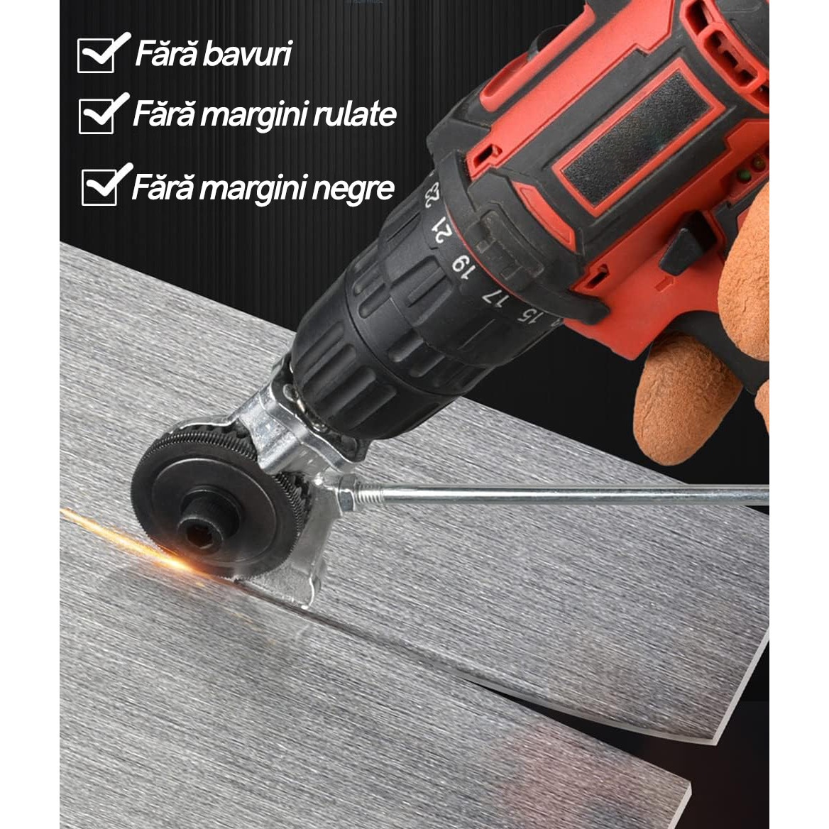 Set adaptor masina de gaurit pentru taiat tabla din otel, aluminiu ...