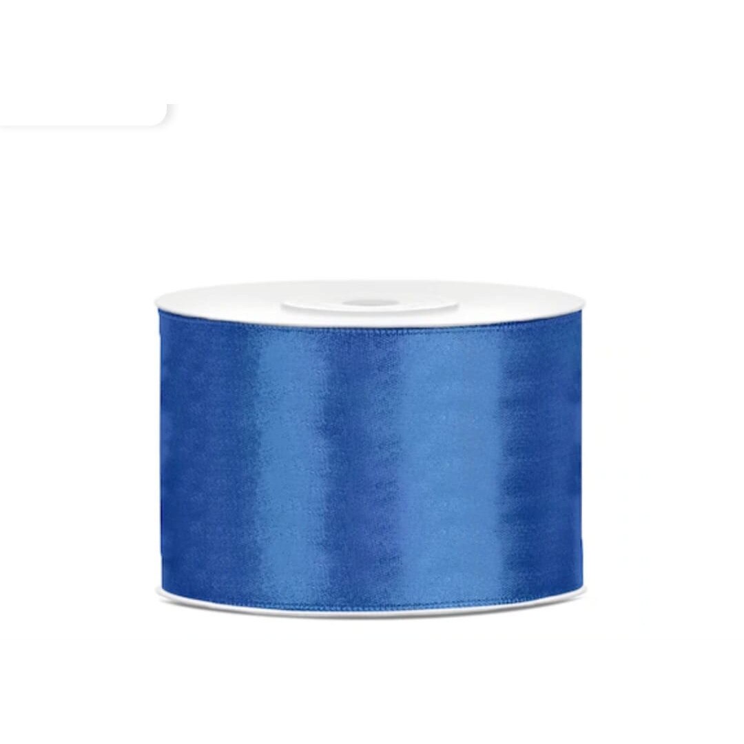 Panglica satinata, latime 5 cm, 1 rola 22.9 m Albastru royal - eMAG.ro