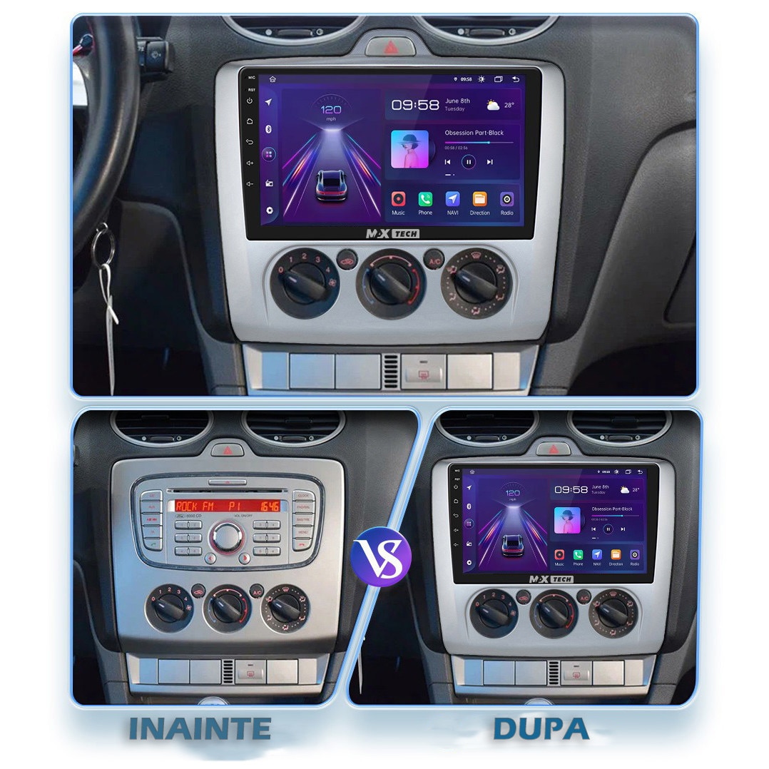 Navigatie Ford Focus dedicata, MaxTech®, Android 13, ecran de 9 inch ...