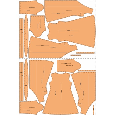 Tipar Croitorie Rochie petrecuta, 7 marimi 38 - 50, hartie - eMAG.ro