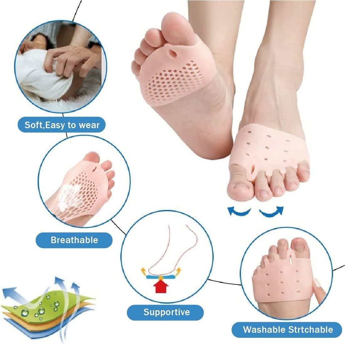 Set 2 Buc Separator Corectie Pozitie Degete Picior cu Protectie Mont si ...