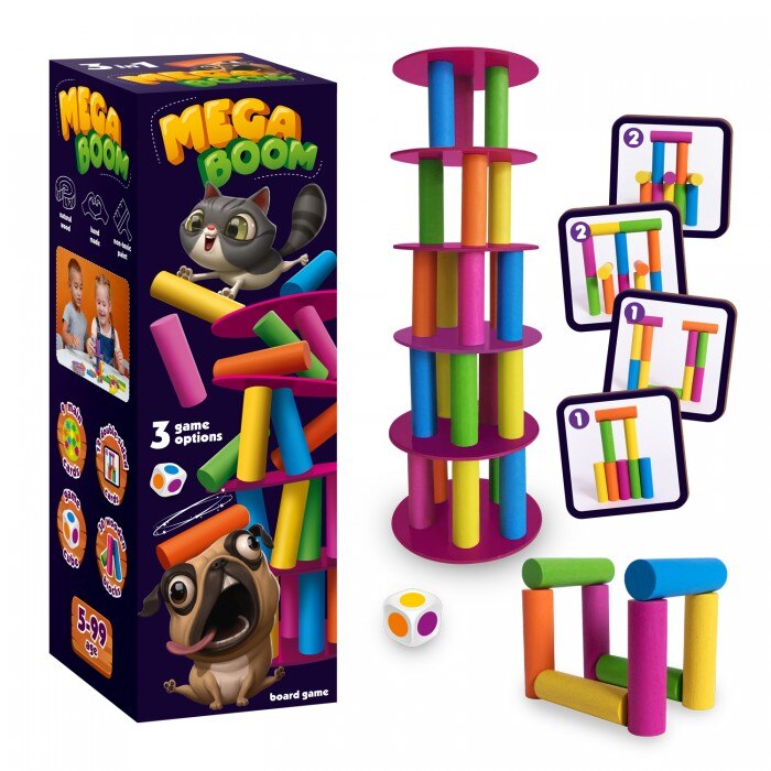 Joc interactiv copii Mega boom, Roter Kafer, Lemn, +5ani, Multicolor ...