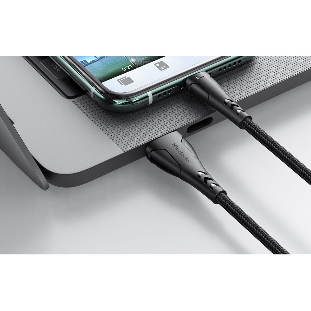 Cablu pentru incarcare si transfer date Mcdodo Omega CA-7441, USB/Lightning, 2.4A, 1.2m, Negru ...
