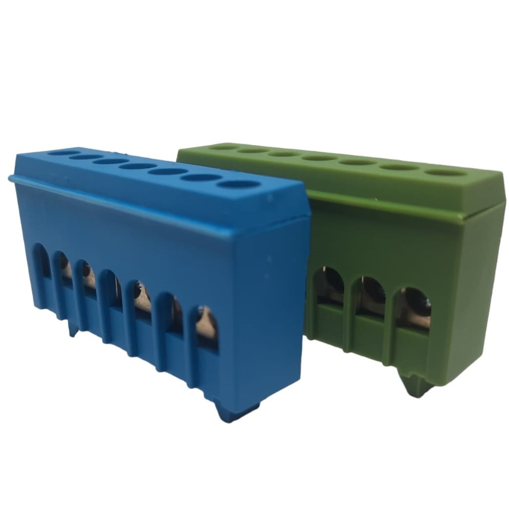 Set cleme bloc terminal barete pentru impamantare si nul albastra si ...