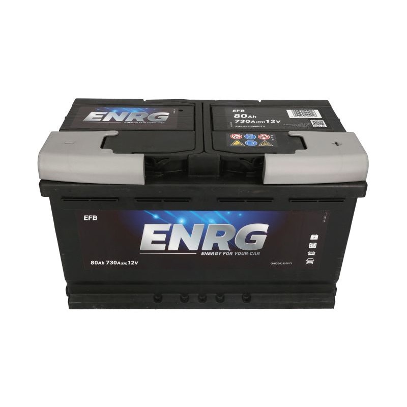 Акумулатор за лекотоварен автомобил ENRG, 12V 80Ah/730A - eMAG.bg