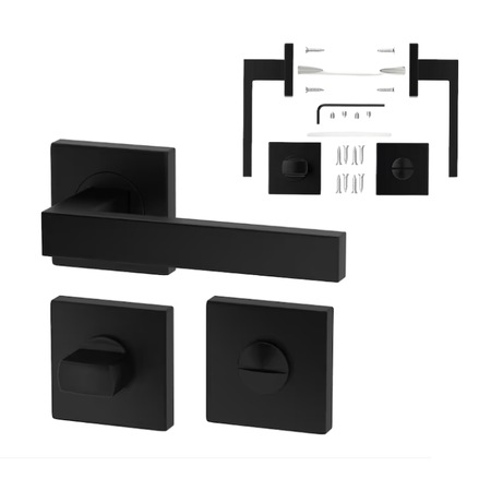 Set Maner Clanta Usa Interior cu Rozeta WC Baie, Dormitor, Otel Inox ...