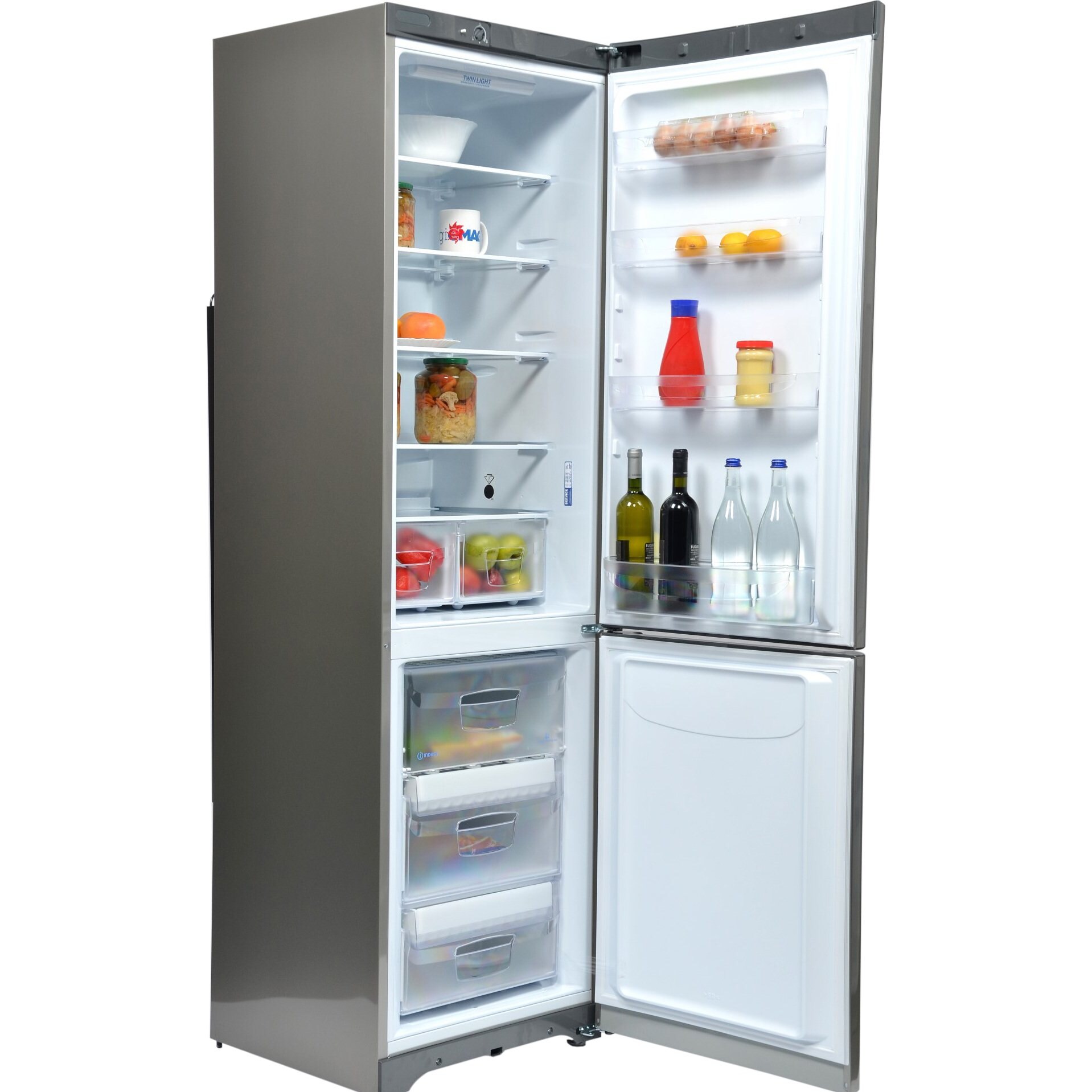 Combina frigorifica Indesit BIAA14X, 330 l, Clasa A+, H 200 cm, Inox ...