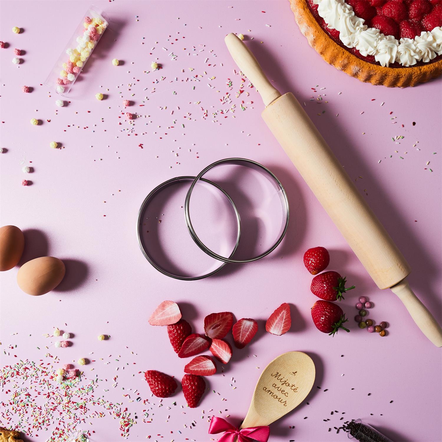 Set 2 forme tip cerc pentru tarta, inox, 12x2.5 cm, Happymax - eMAG.ro