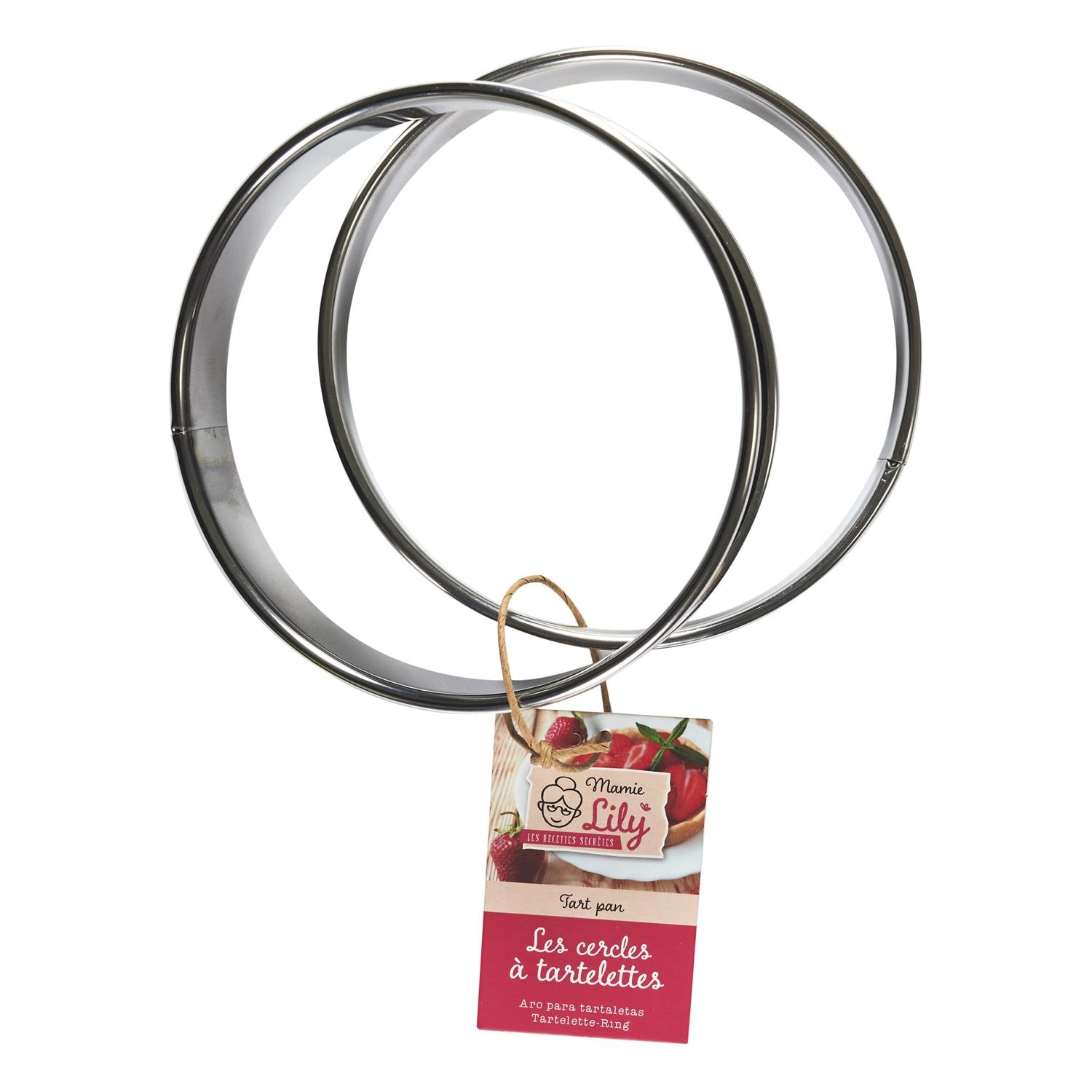 Set 2 forme tip cerc pentru tarta, inox, 12x2.5 cm, Happymax - eMAG.ro