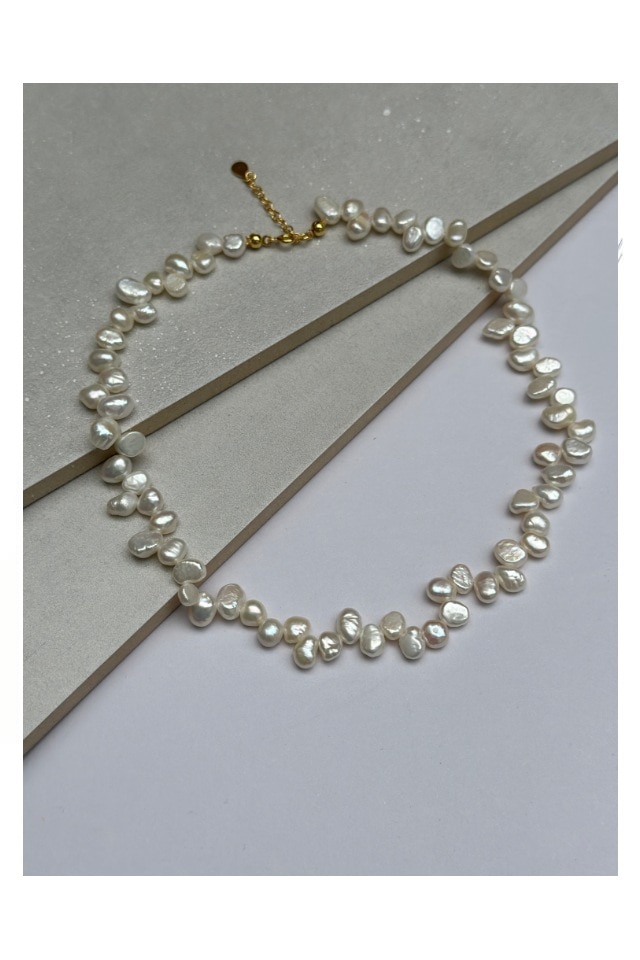 Colier Charmer la baza gatului din perle naturale de cultura albe cu ...