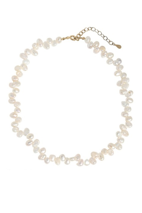 Colier Charmer la baza gatului din perle naturale de cultura albe cu ...