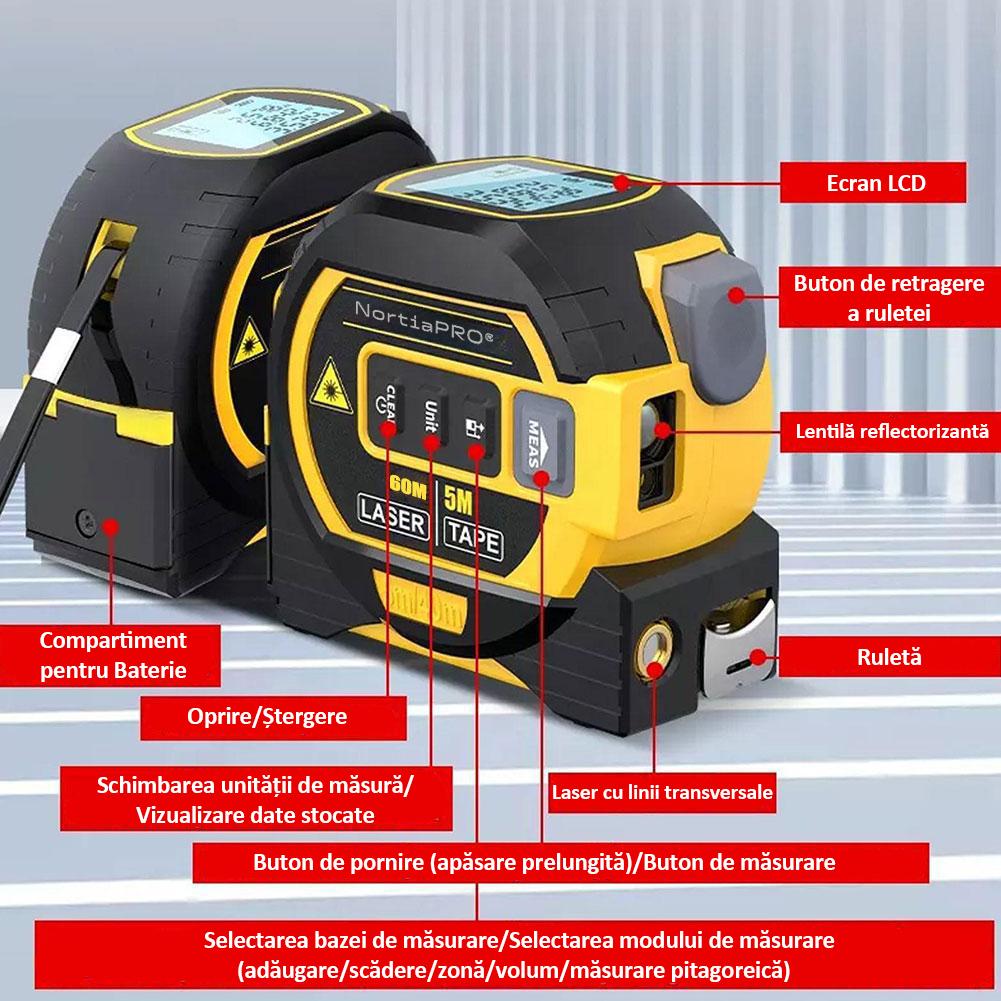 Ruleta Profesionala Multifunctionala Cu Laser 3 in 1, Nortiapro ...