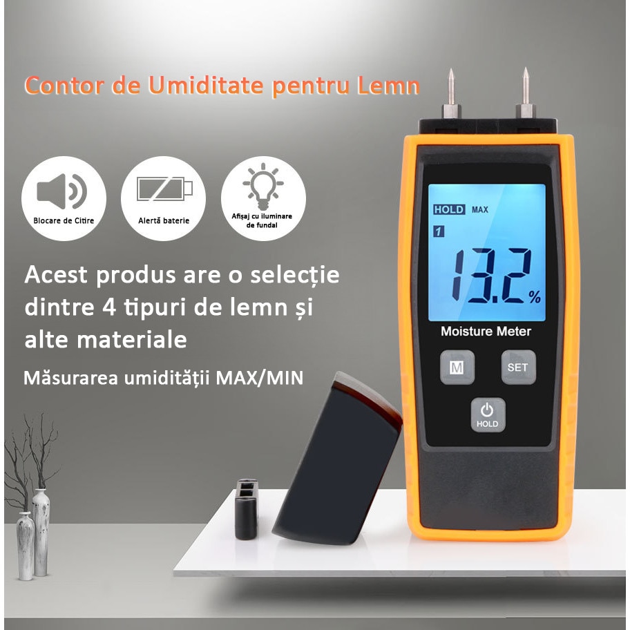 Umidometru Profesional Multifunctional, Nortiapro®, Control Digital de ...