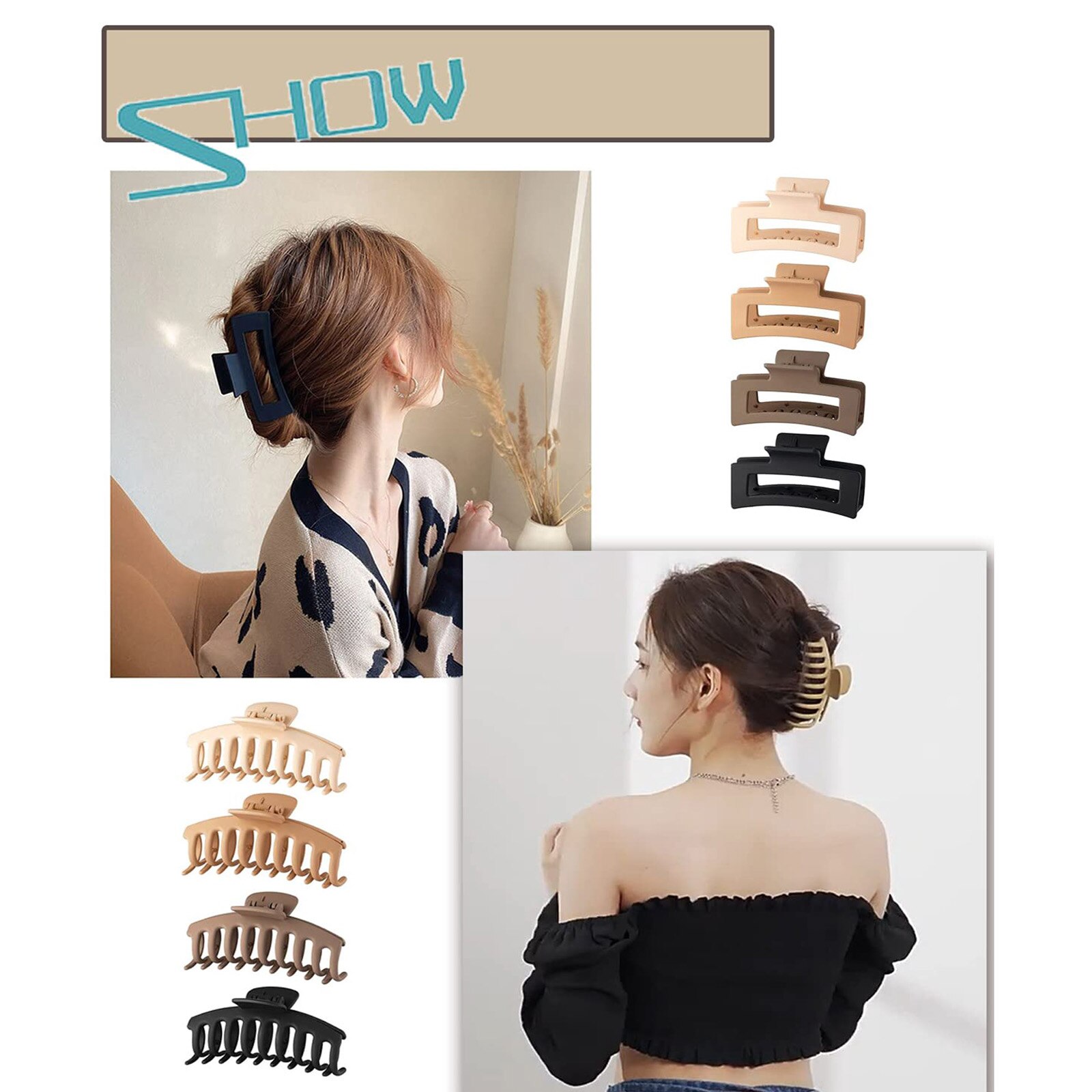 Set 8 clame de par, zggzerg, Clema de par cu gheare antiderapanta Big ...