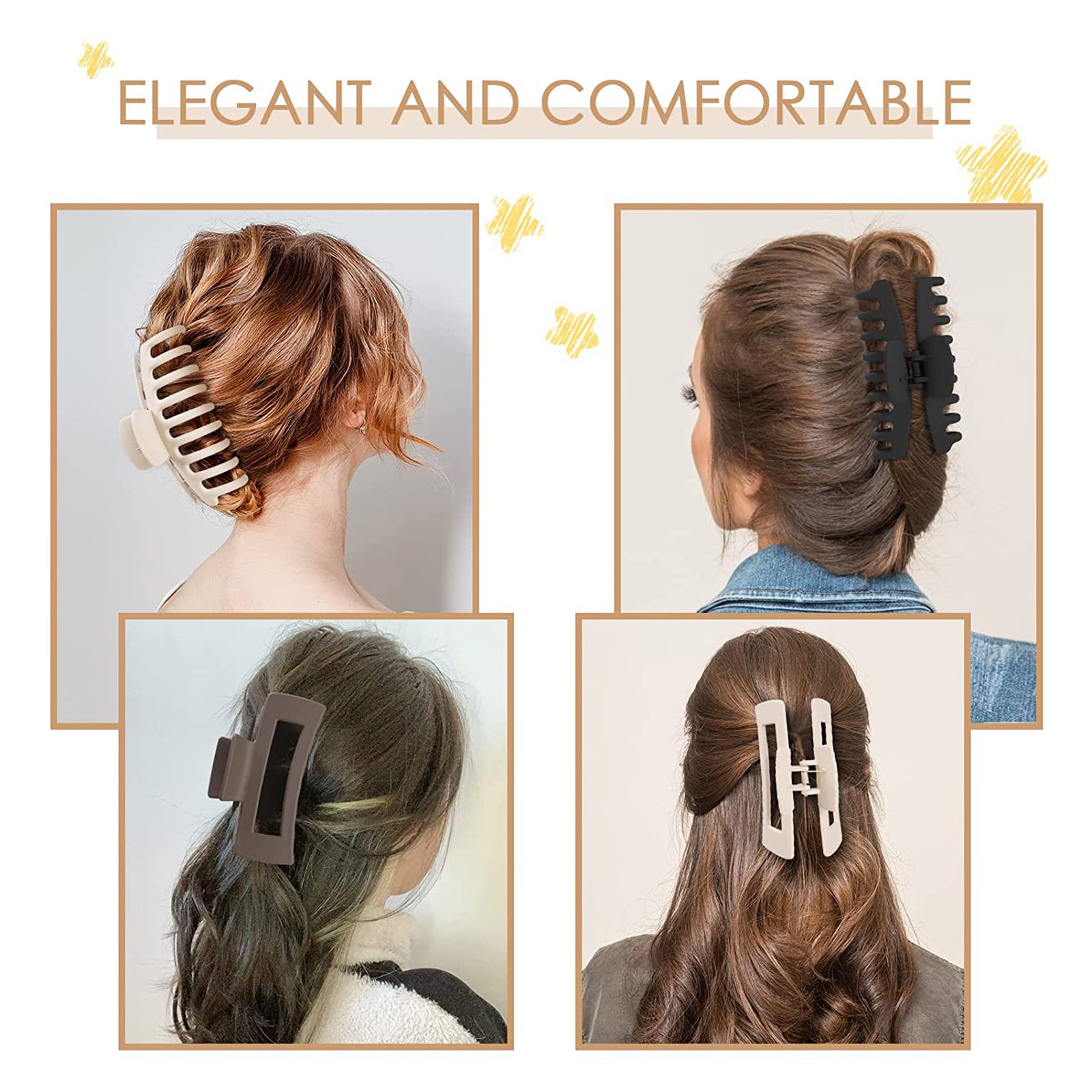 Set 8 clame de par, zggzerg, Clema de par cu gheare antiderapanta Big ...