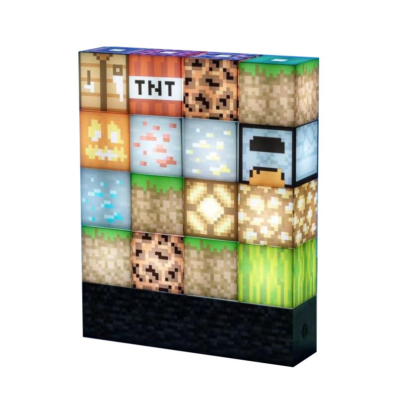 Lampa decorativa pentru copii, Sunmostar, ABS, Model Minecraft ...