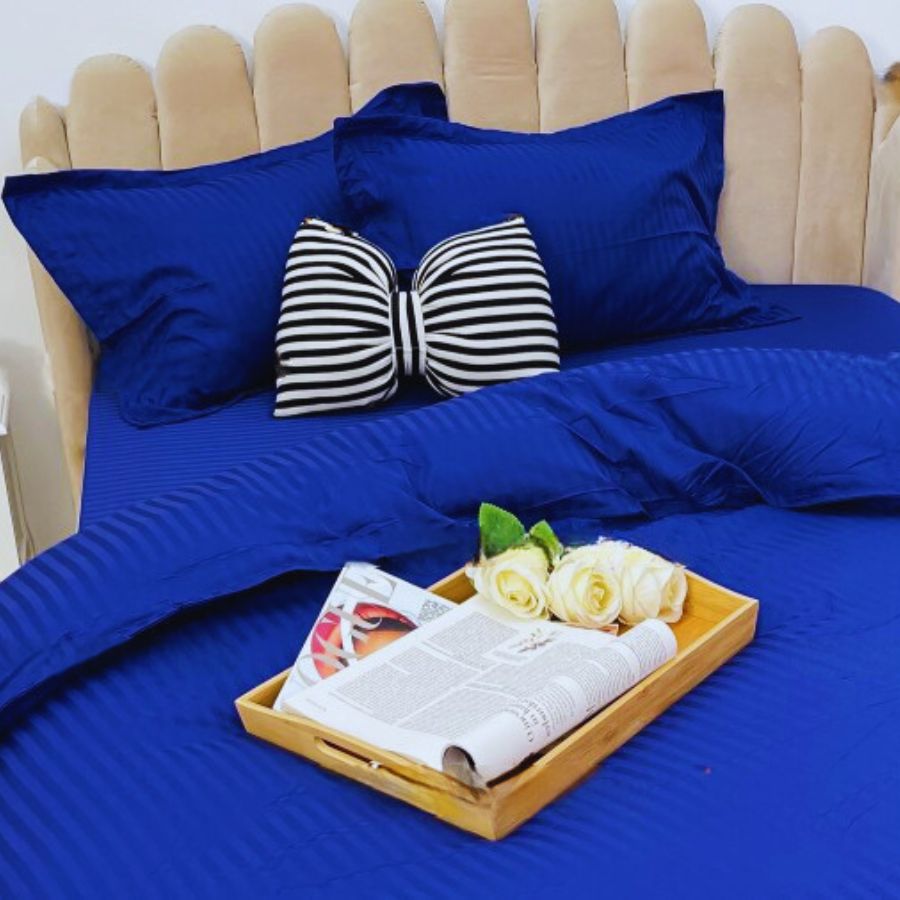 Lenjerie de pat PRIMAVARA DELUXE 100% bumbac, dunga damasc 1 cm, pentru ...